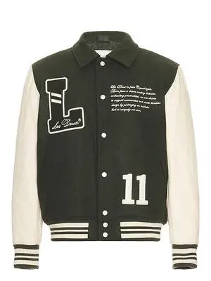 StüSsy Casentino Wool Varsity Jacket - Black | Editorialist
